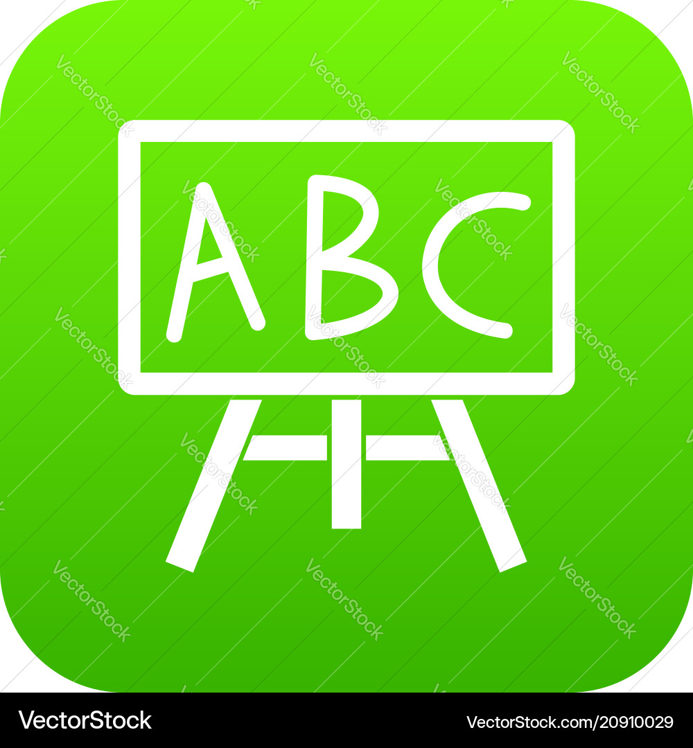 Chalkboard with the leters abc icon digital green Vector Image