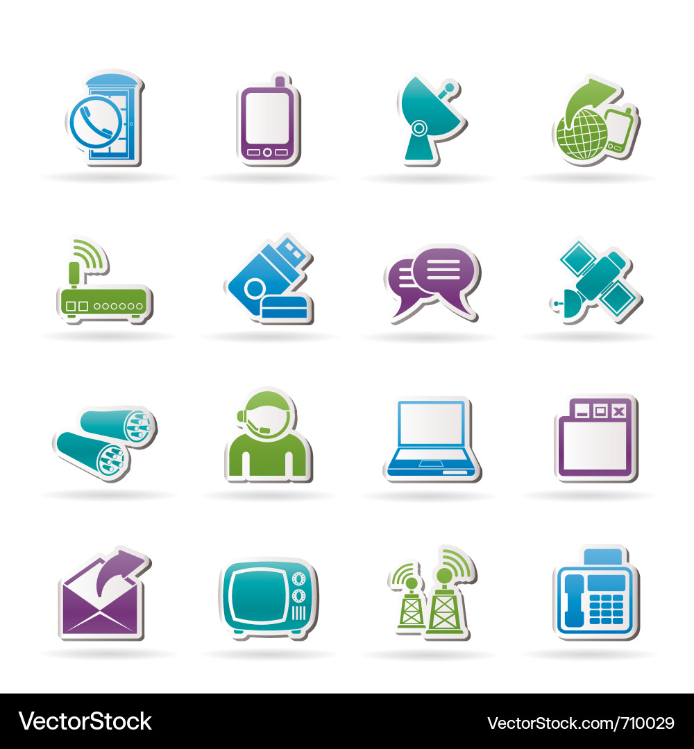 Communication and technology icons Royalty Free Vector Image