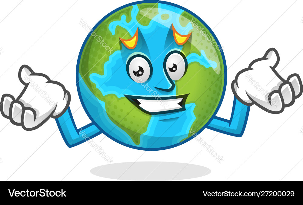 Confused earth mascot error character Royalty Free Vector