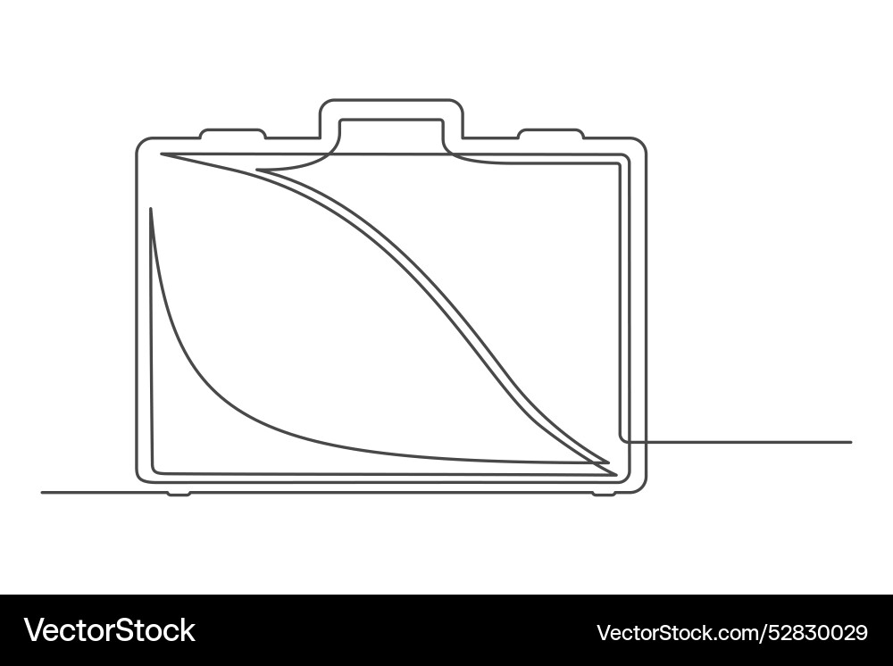 Continuous drawing of one line an briefcase Vector Image