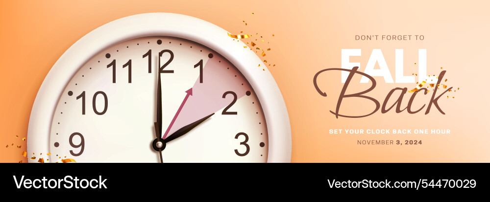Daylight saving time ends fall back concept banner