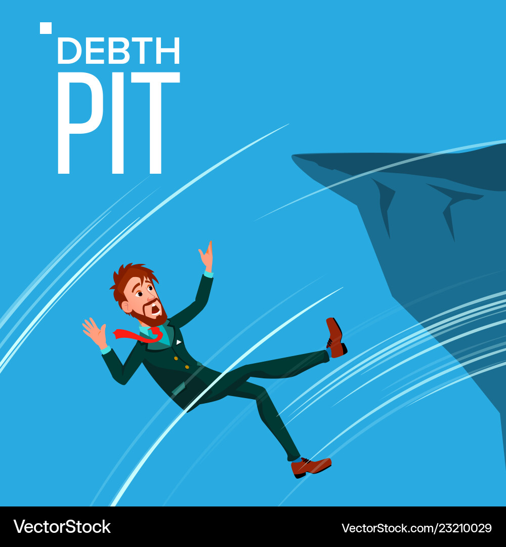 Falling scared businessman falls from Royalty Free Vector