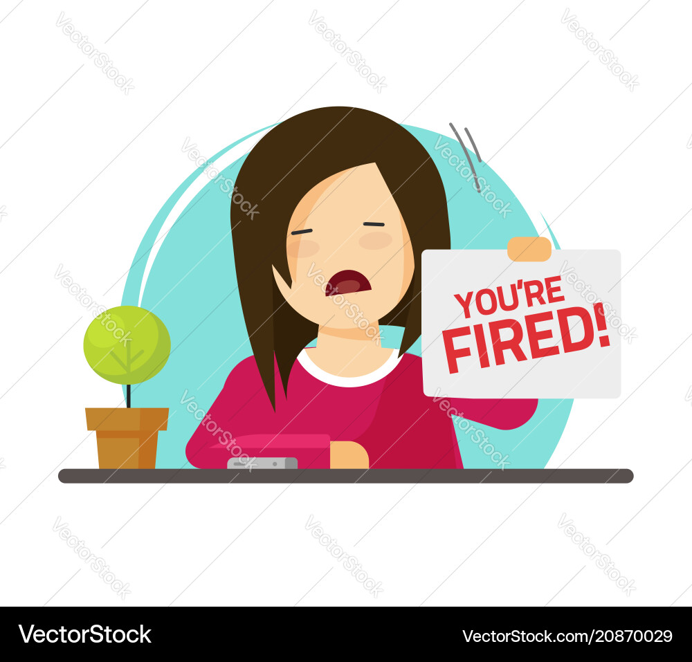 Fired from job flat cartoon Royalty Free Vector Image