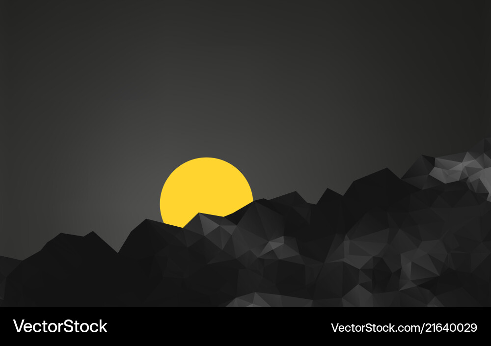 Geometric mountains landscape at sunset Royalty Free Vector