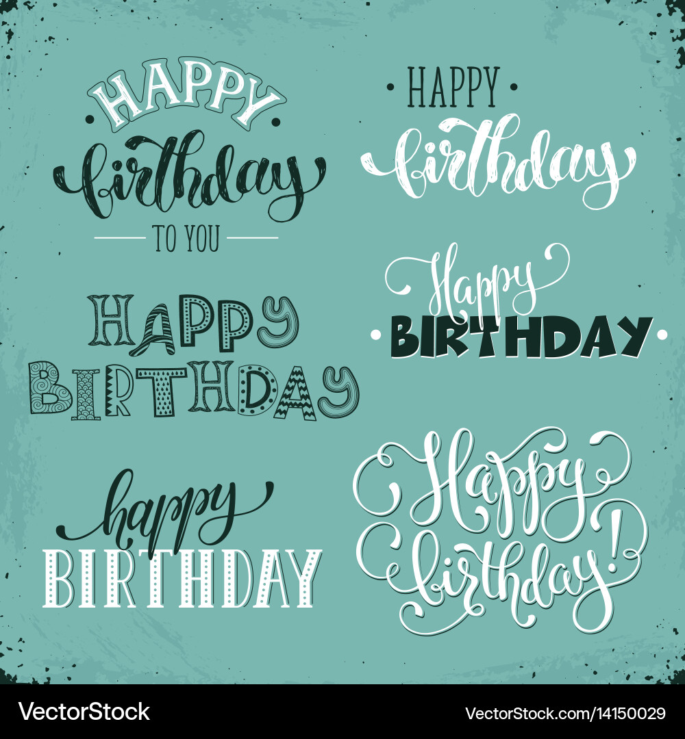 Happy birthday phrases Royalty Free Vector Image