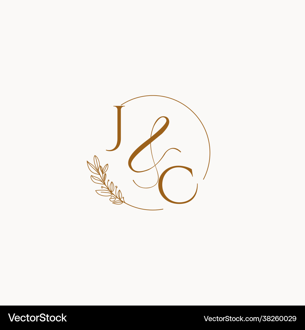 Jc initial wedding monogram logo Royalty Free Vector Image