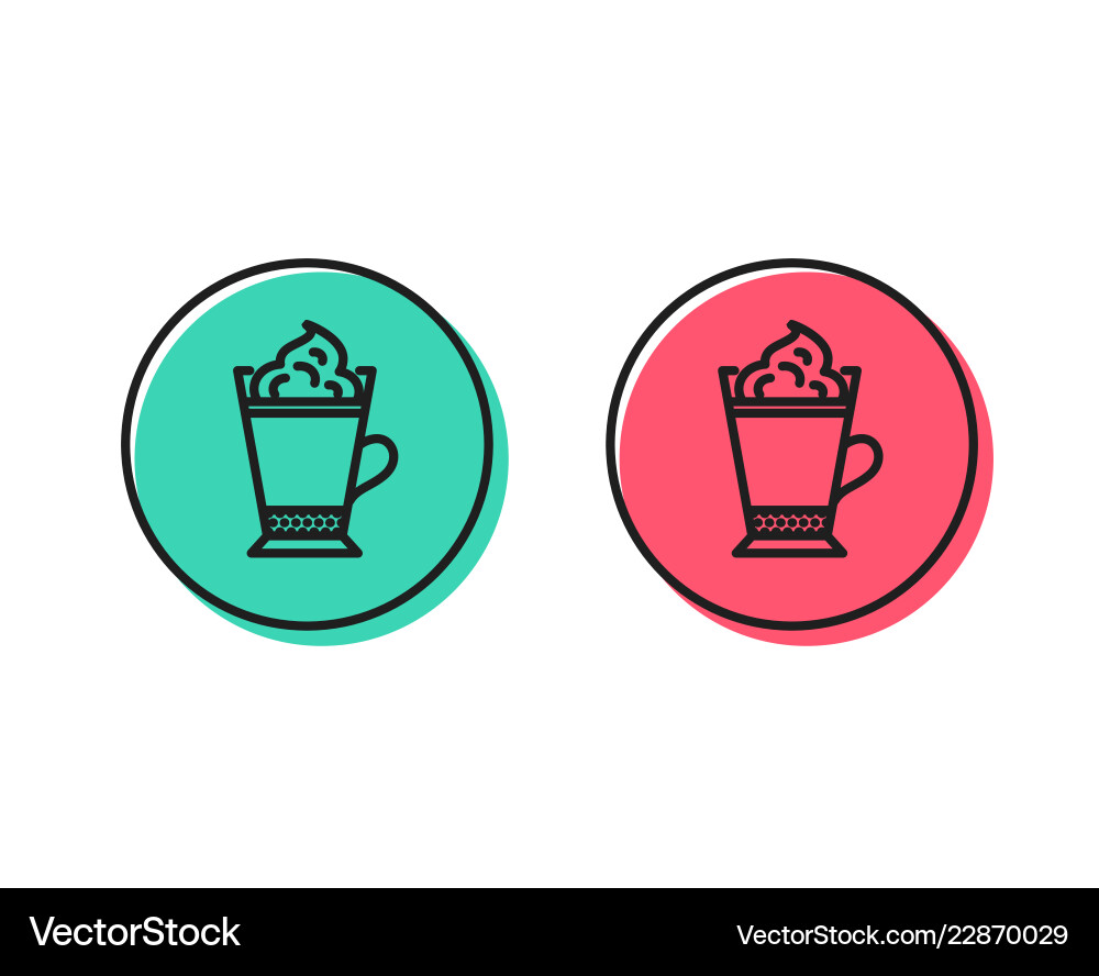 Latte coffee icon whipped cream sign Royalty Free Vector