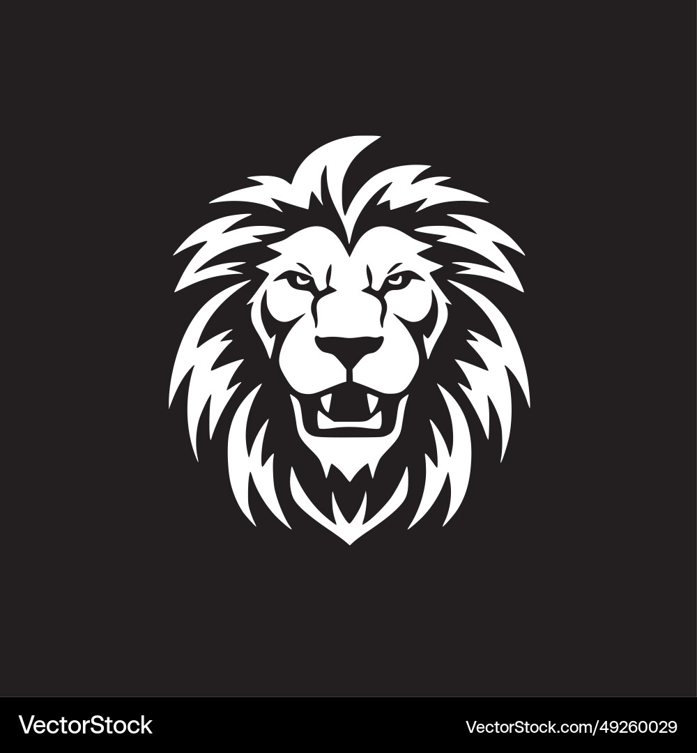 Lion - black and white Royalty Free Vector Image