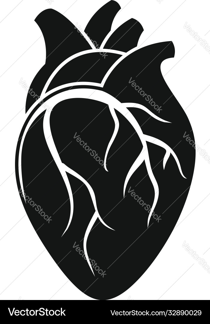 Medical human heart icon simple style Royalty Free Vector
