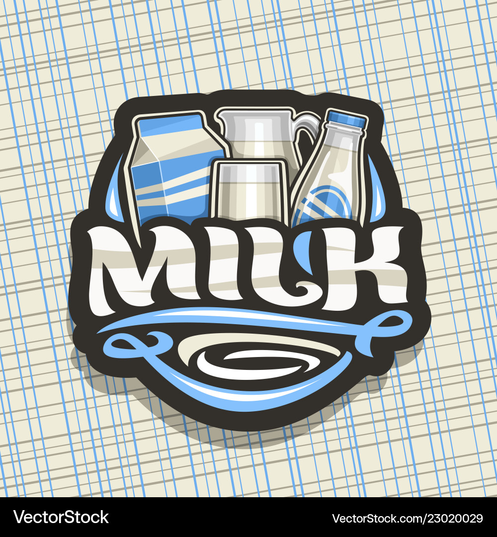 Natural Milk Logo - Purity & Freshness Vector Image