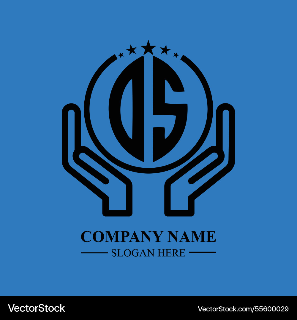 Os initials modern logo design featuring held Vector Image