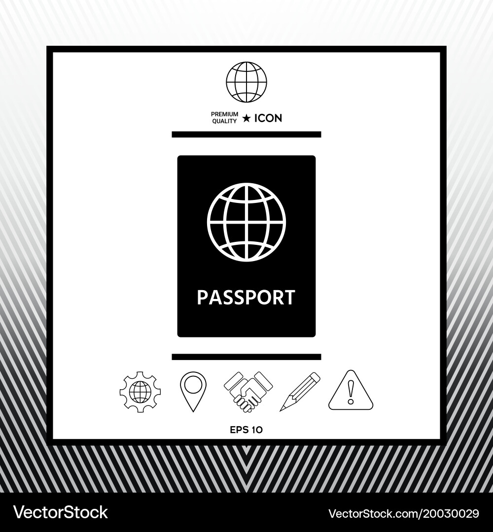 Passport symbol icon Royalty Free Vector Image