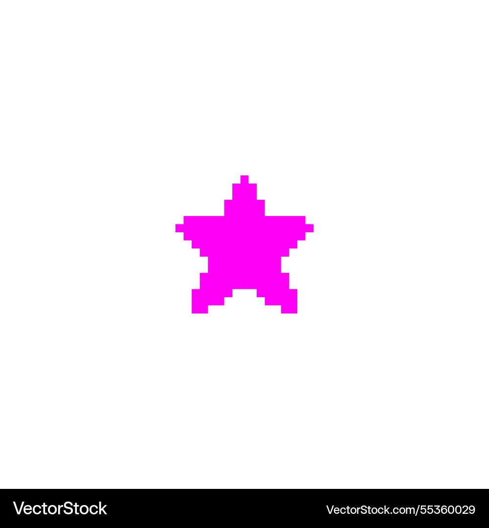 Pink star pixel art y2k icon rating Royalty Free Vector