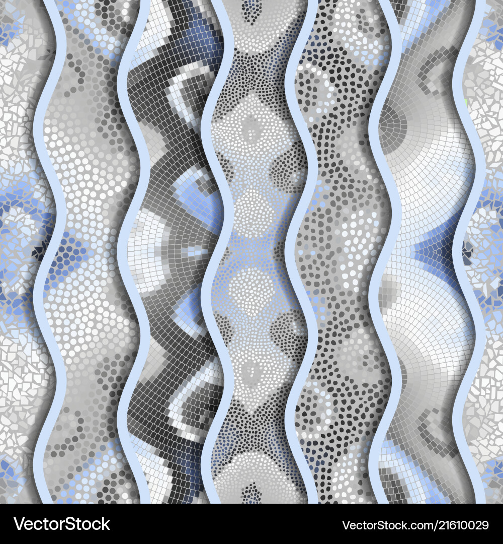 Relief waves of ornamental mosaic tile patterns Vector Image