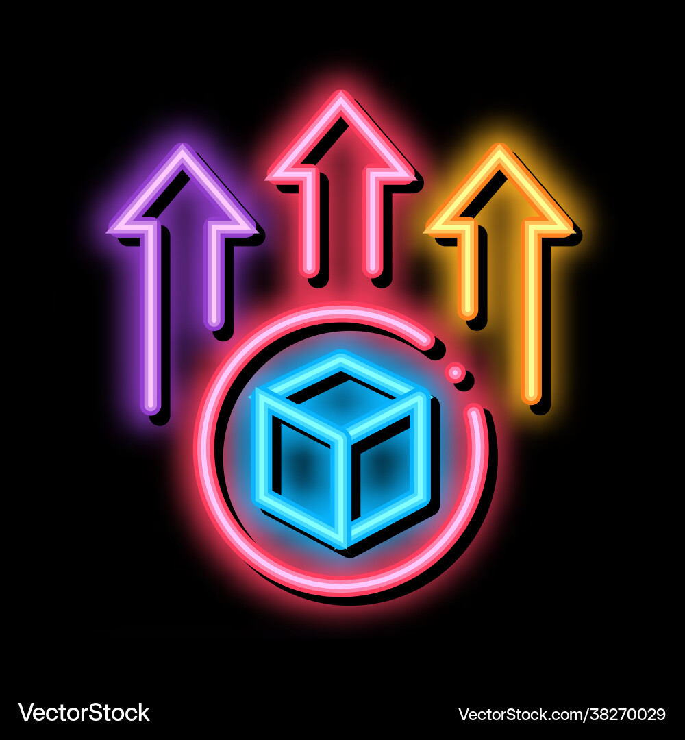 Sending parcel neon glow icon Royalty Free Vector Image