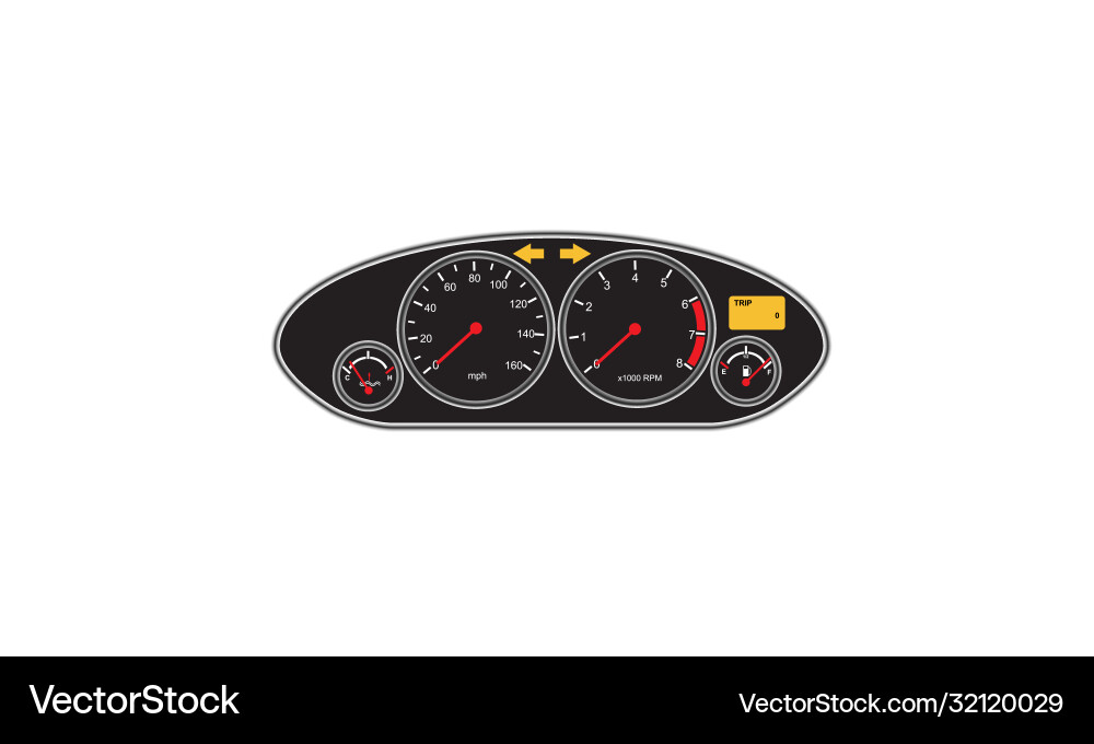 Simple template design icon tachometer Royalty Free Vector