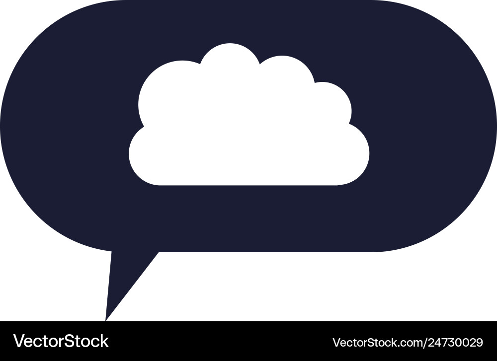 Speech bubble with social media cloud Royalty Free Vector