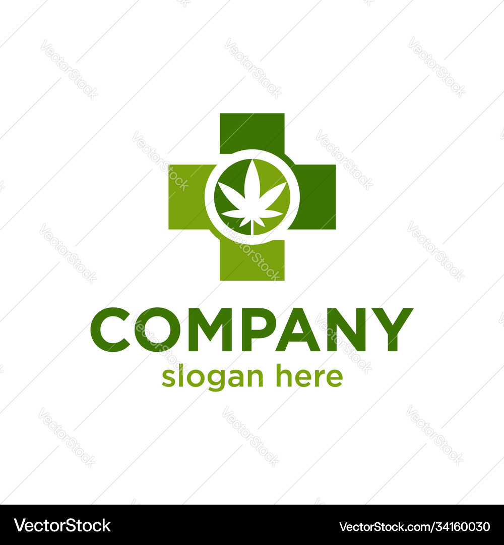 Cannabis Cross Medical Logo Royalty Free Vector Image