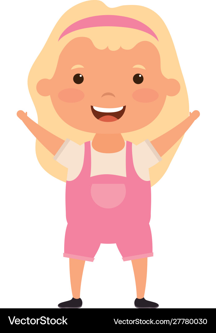 Cute little girl comic character Royalty Free Vector Image
