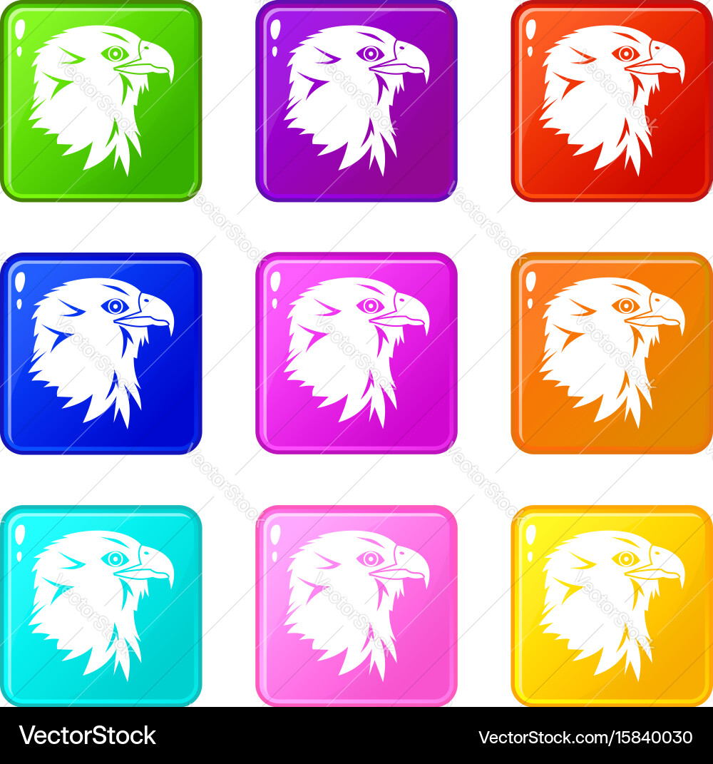 Eagle icons 9 set Royalty Free Vector Image - VectorStock
