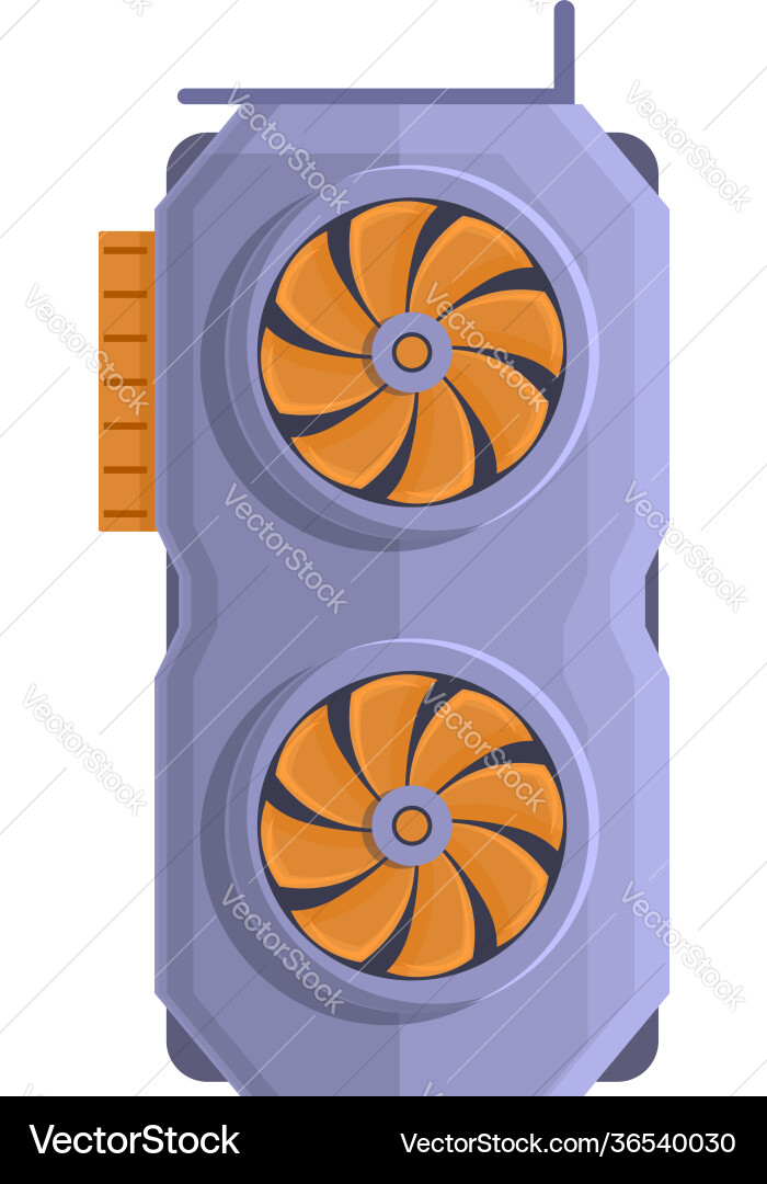 Gpu card icon cartoon style Royalty Free Vector Image