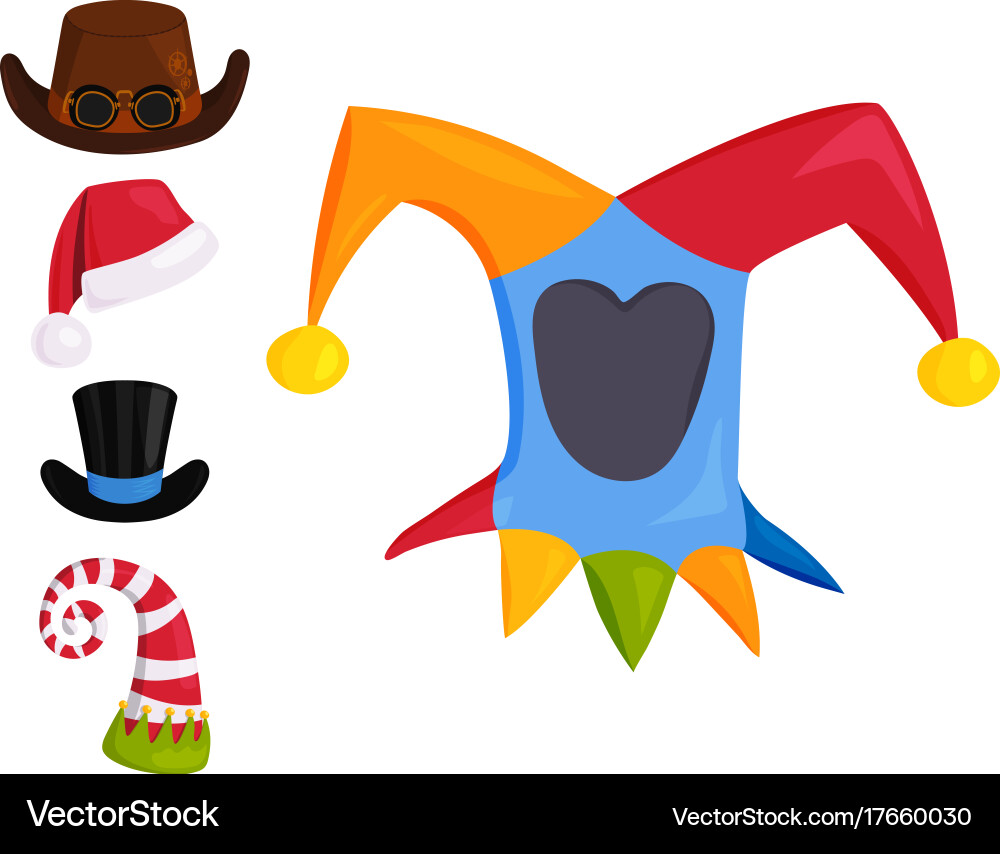 Hats different funny caps for party holidays Vector Image