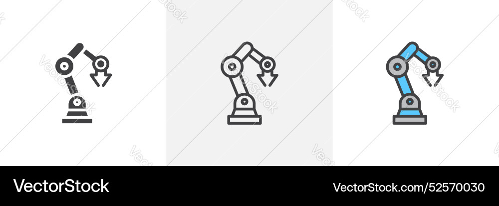 Industrial robot icon set on white background Vector Image
