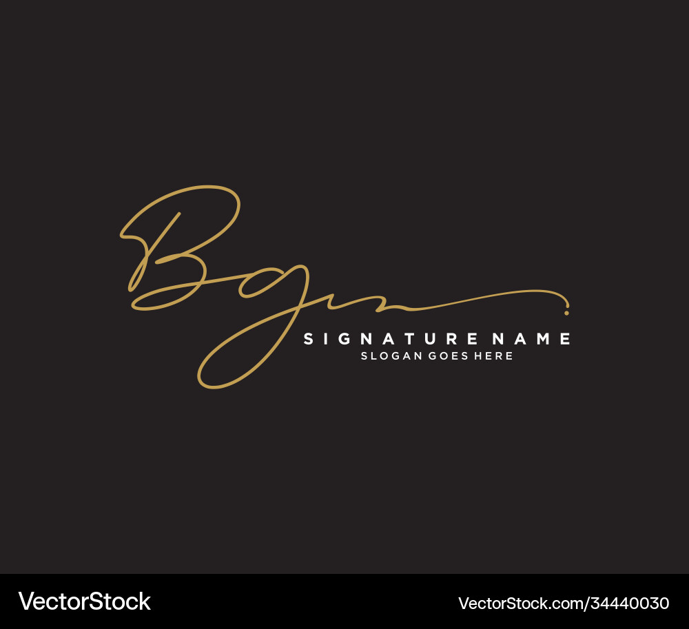 Letter bg signature logo template Royalty Free Vector Image