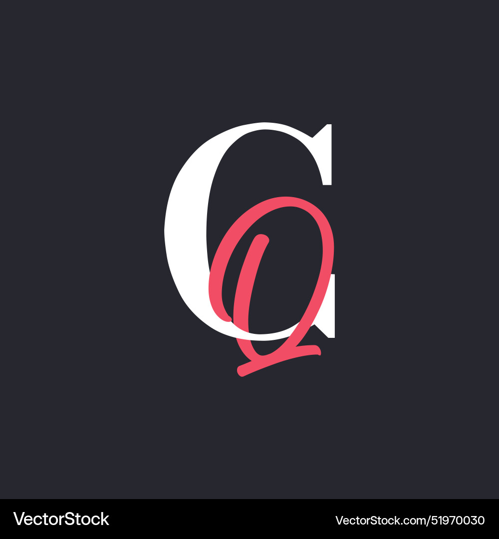 Letter Cq Logo Perfectly Blended Initials Vector Image