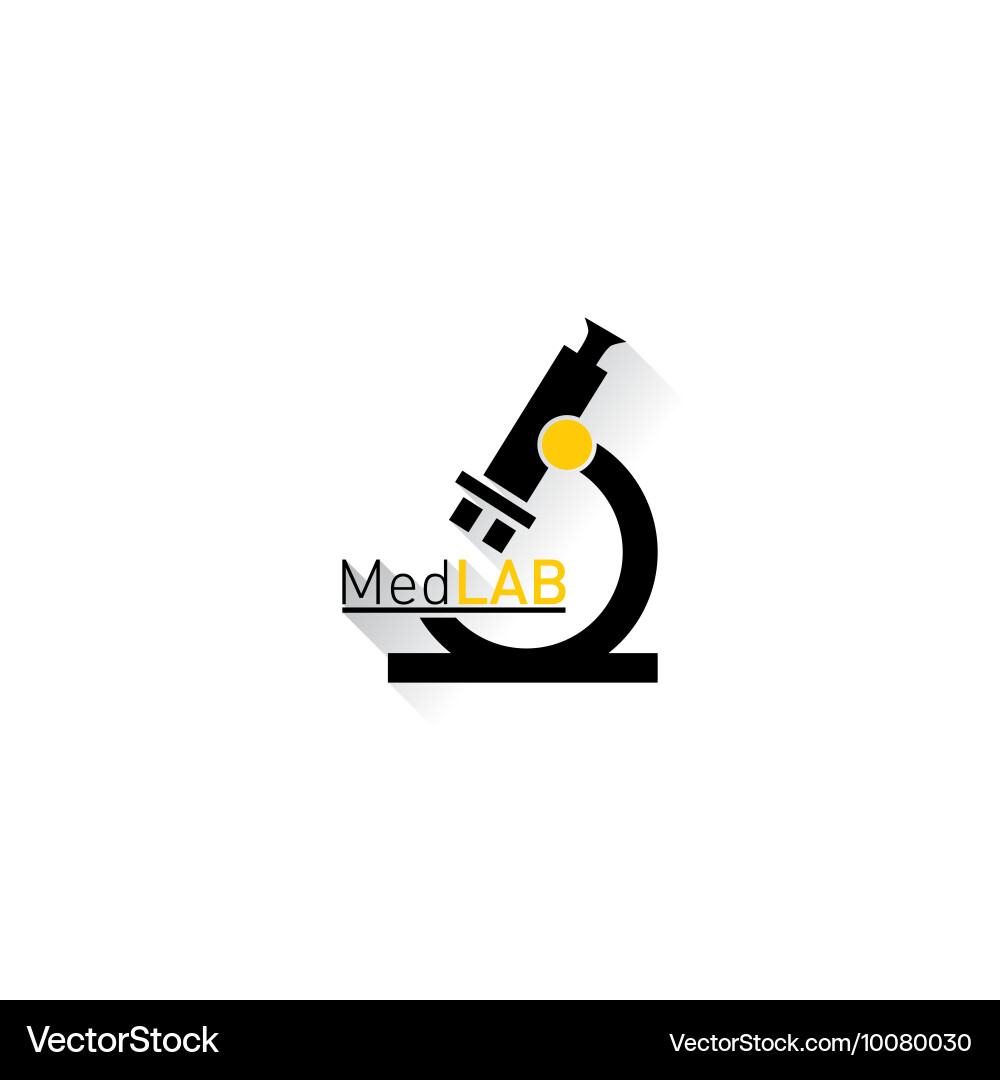 Microscope medical laboratory logo Royalty Free Vector Image