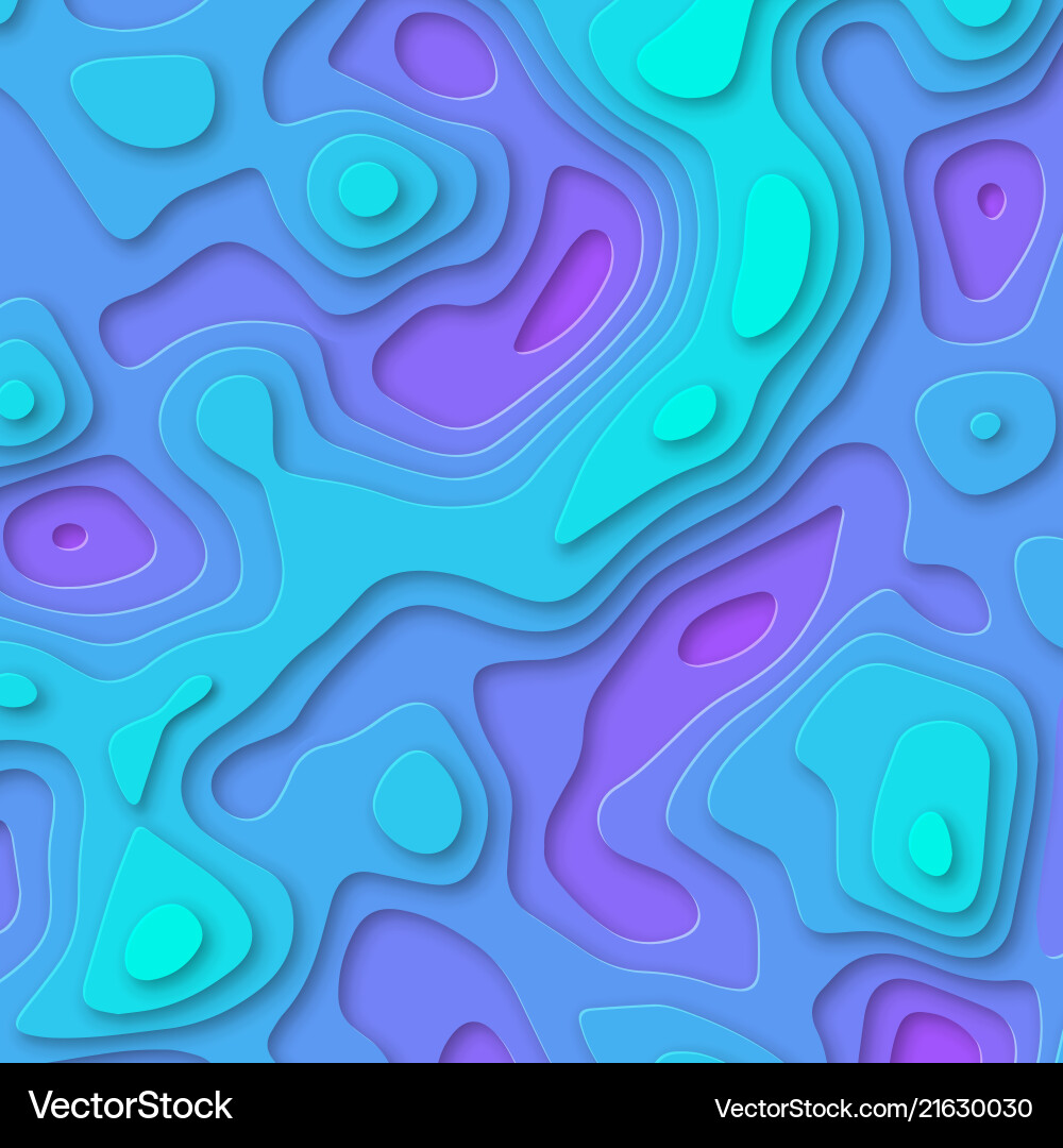 Modern paper cut topography water map cover Vector Image