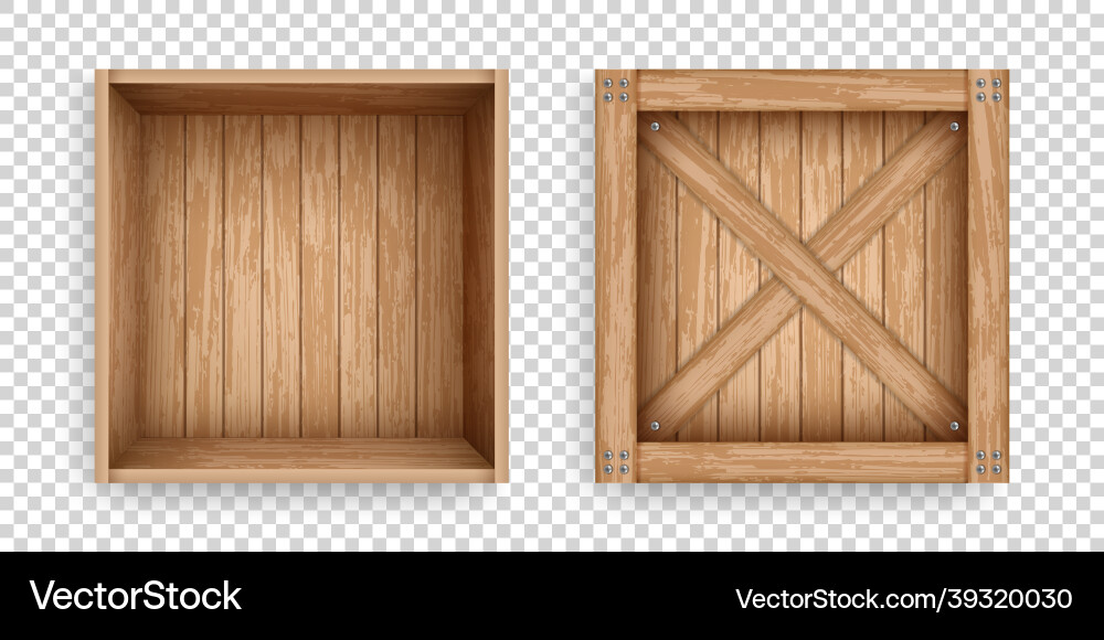 Open and closed containers of old planks Vector Image
