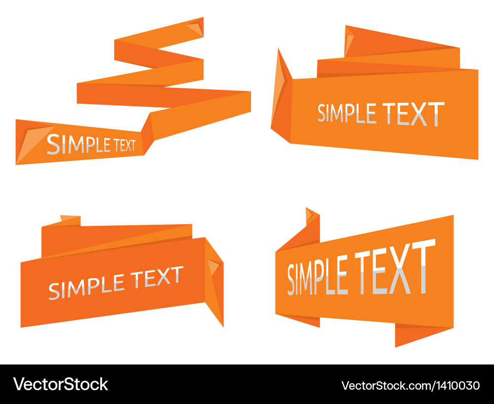 Origami banner collection Royalty Free Vector Image