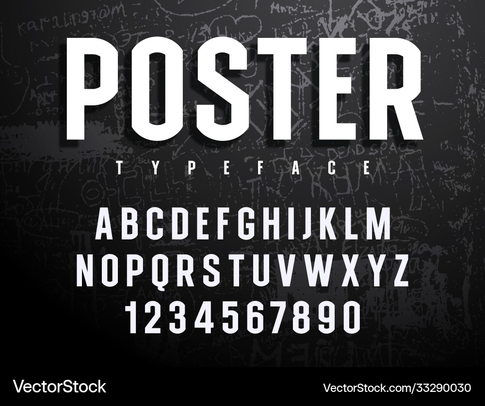 Poster font 004 Royalty Free Vector Image - VectorStock