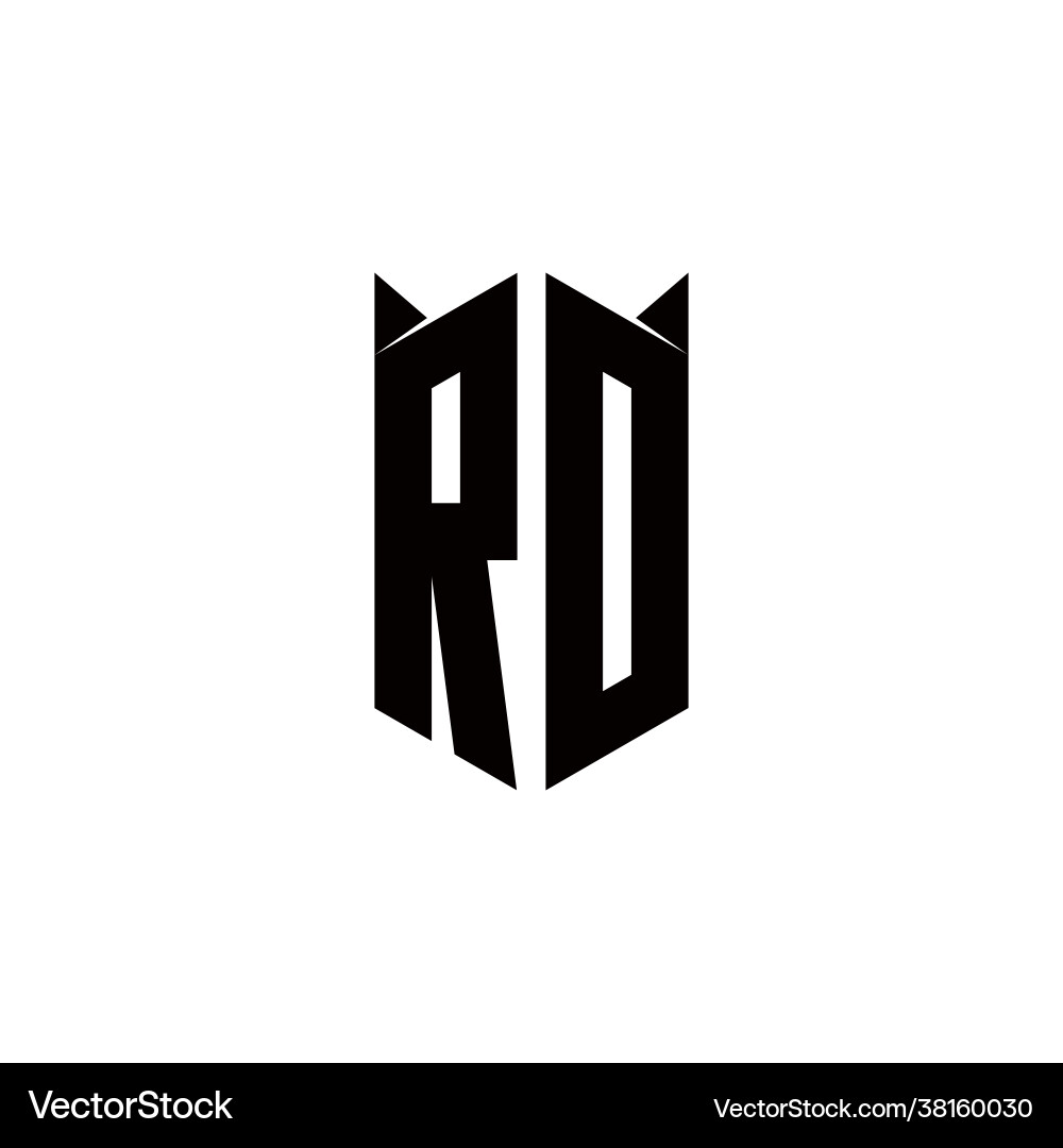 Rd logo monogram with shield shape designs Vector Image