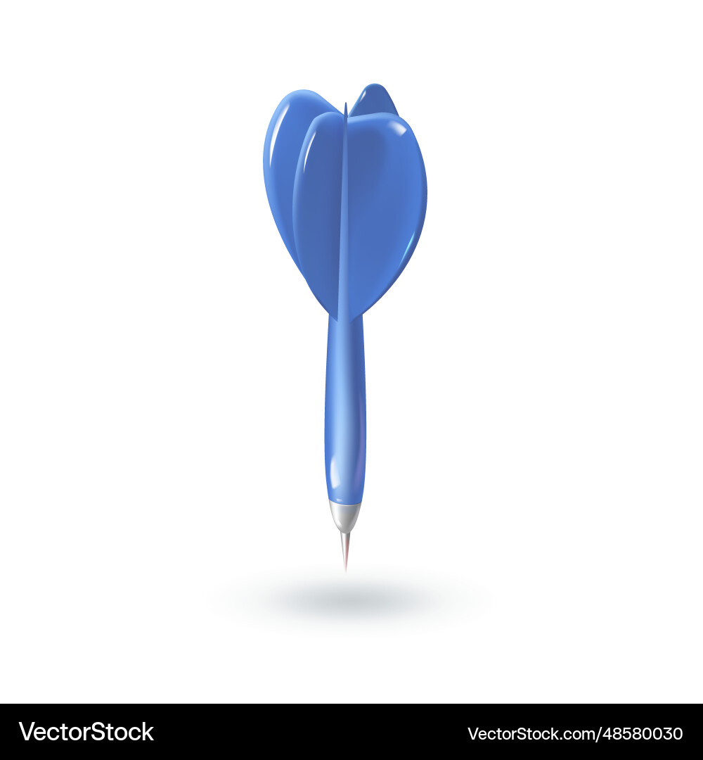 Realistic 3d blue dart isolated on white Vector Image