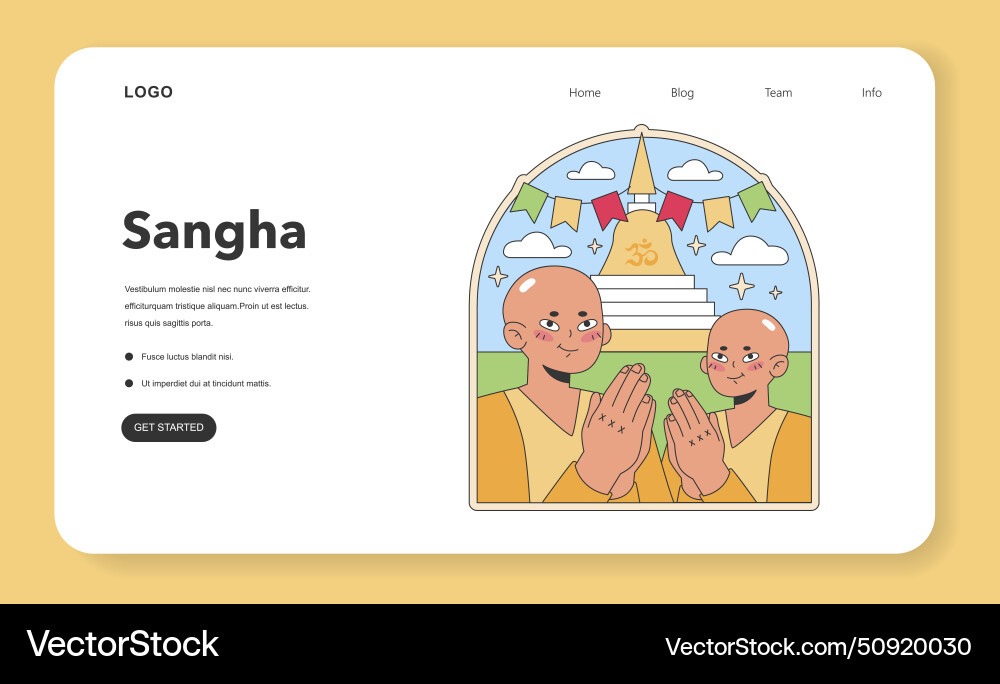 Sangha community flat Royalty Free Vector Image