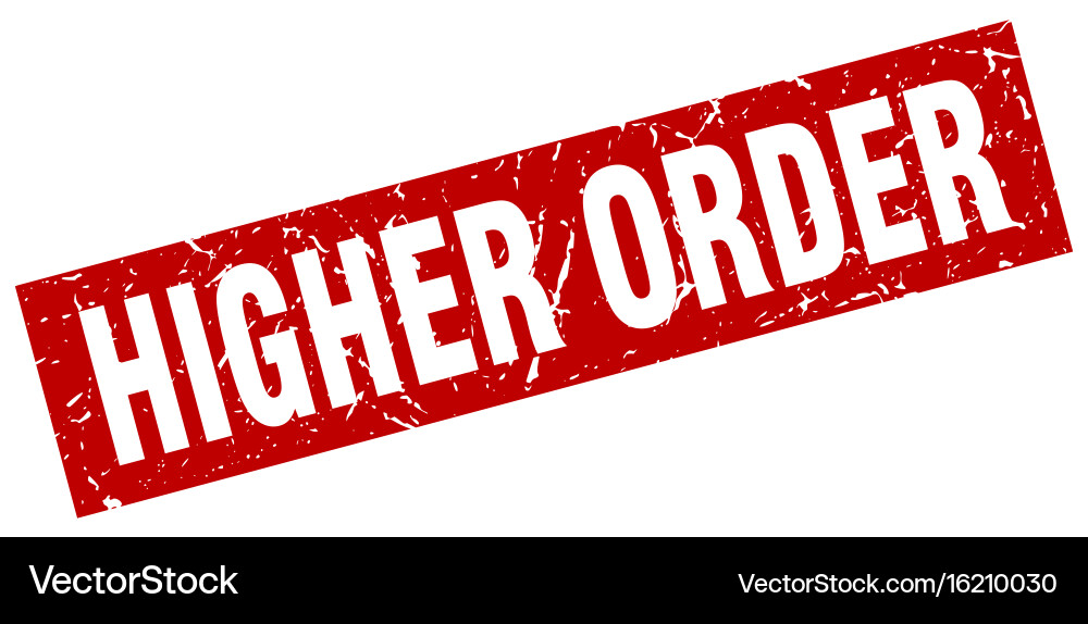 Square grunge red higher order stamp Royalty Free Vector