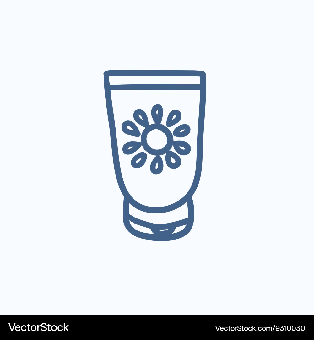 Sunscreen sketch icon Royalty Free Vector Image