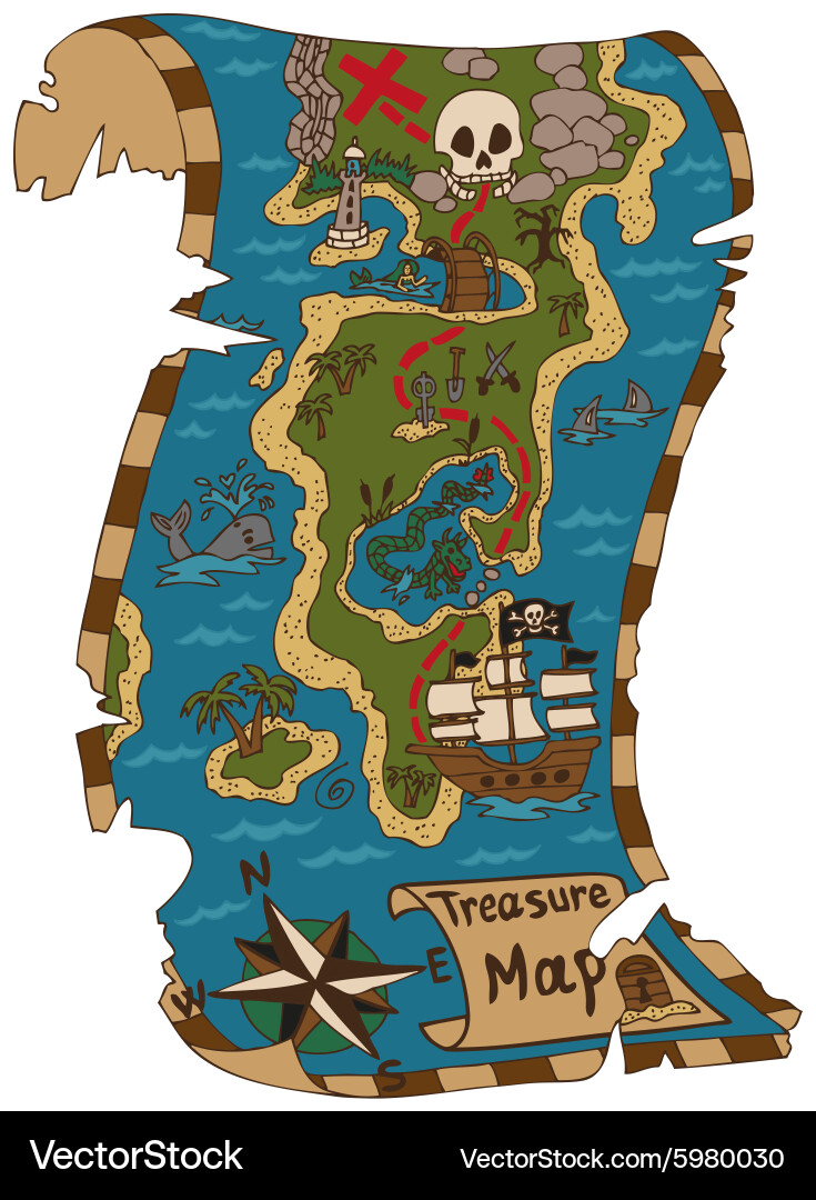Treasure map Royalty Free Vector Image - VectorStock