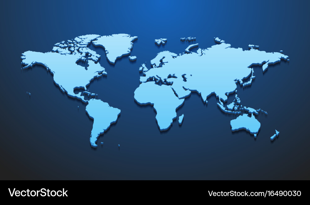 World map mockup for infographics on the dark Vector Image