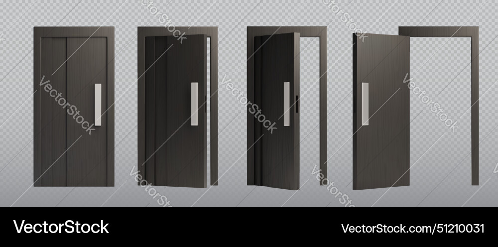 3d open and close house or office front door frame