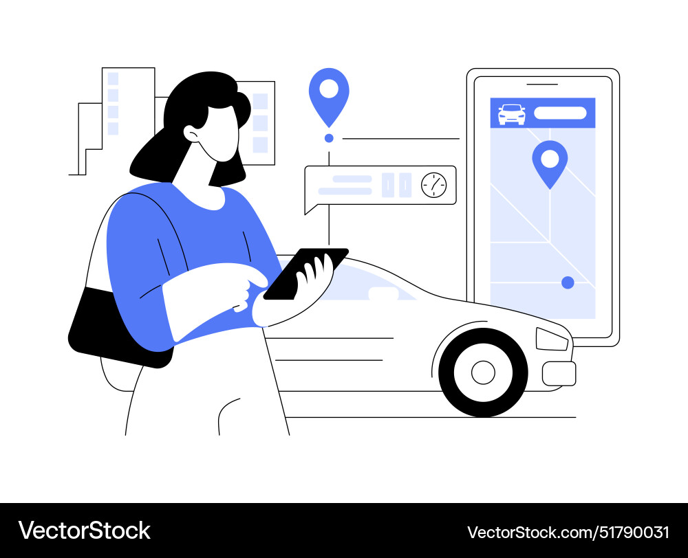 Booking a car isolated cartoon Royalty Free Vector Image