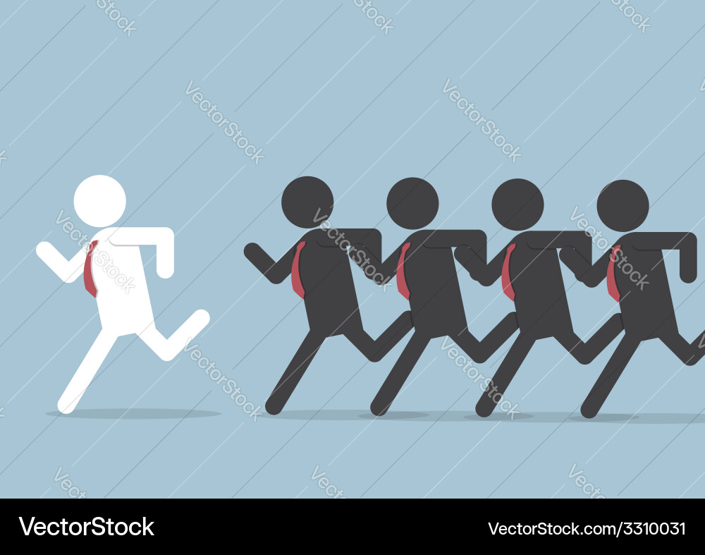 Businessman following leader Royalty Free Vector Image
