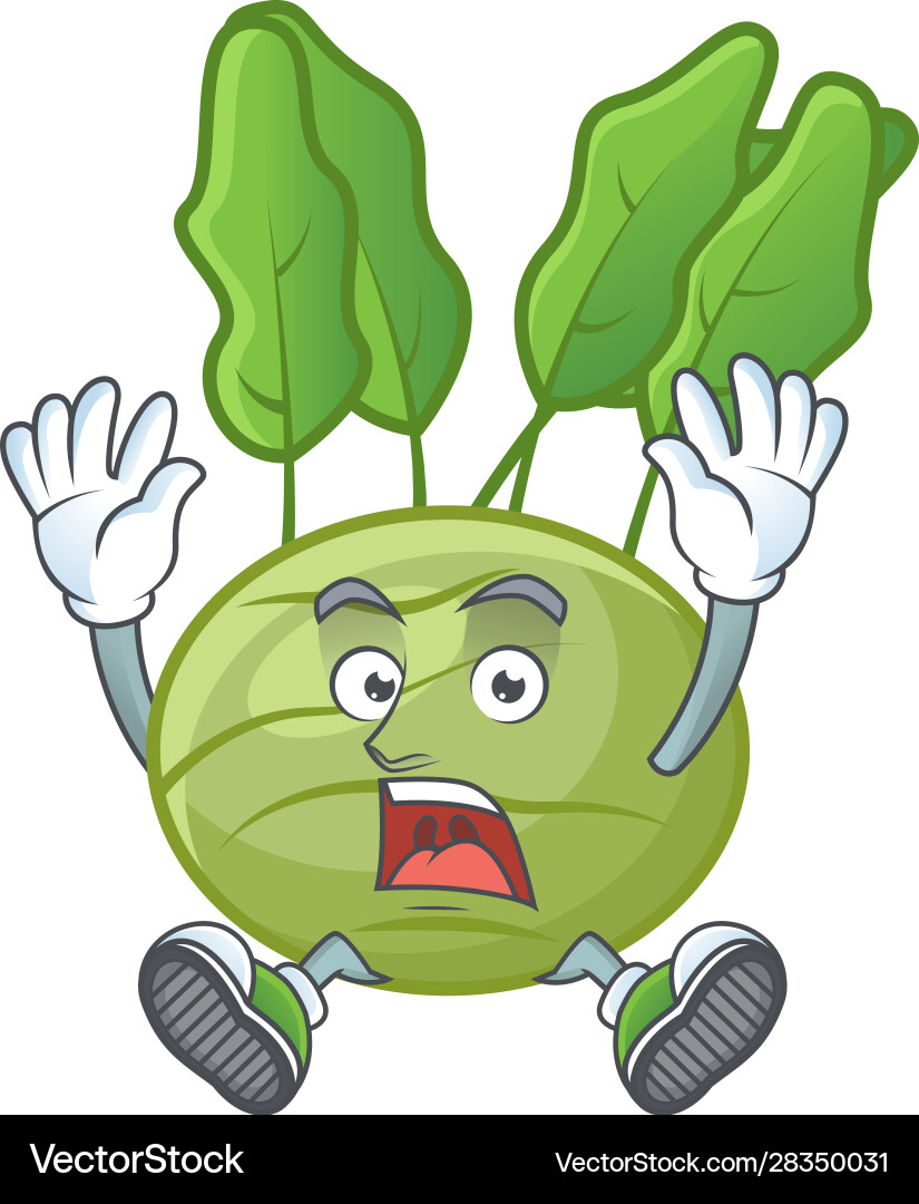 Cartoon character kohlrab style with shocking Vector Image