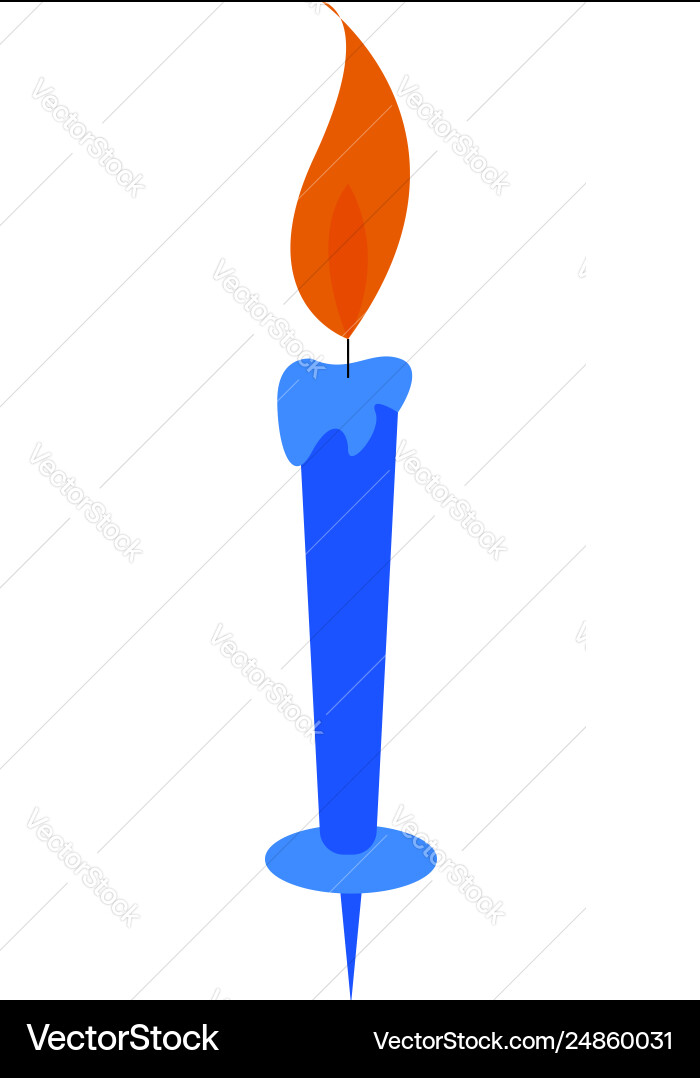 Clipart a glowing blue candle mounted Royalty Free Vector