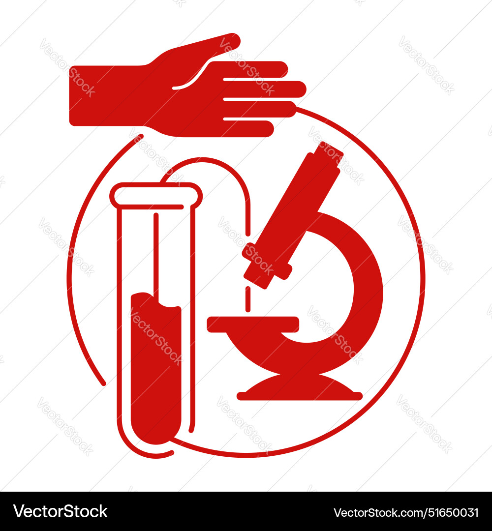 Complete blood count flat red icon Royalty Free Vector Image
