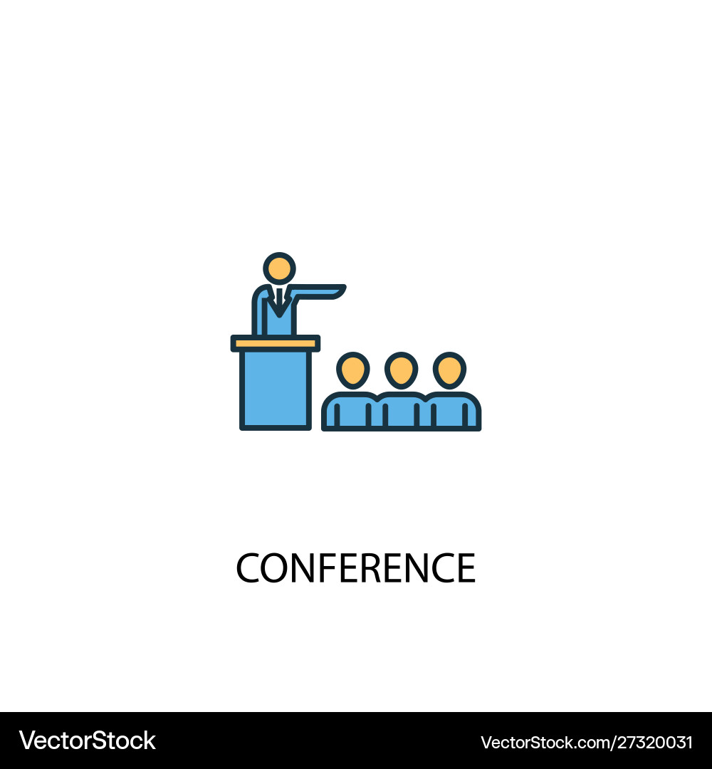 Conference concept 2 colored line icon simple Vector Image