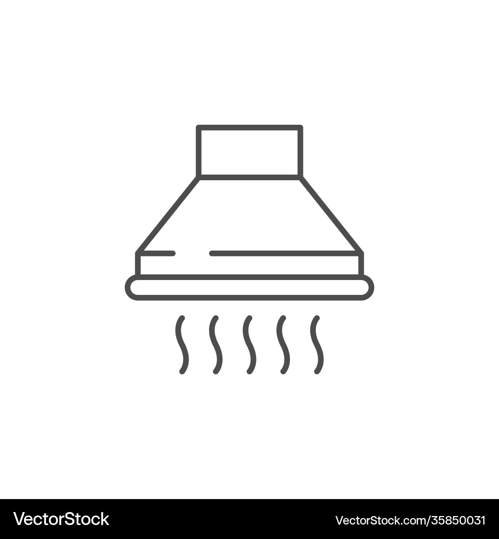 Cooker hood line outline icon Royalty Free Vector Image
