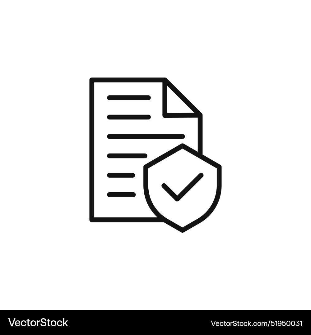 Data protection logo sign outline Royalty Free Vector Image